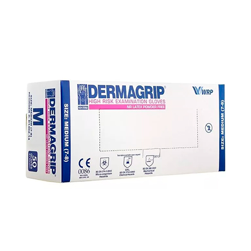 Перчатки DERMAGRIP HIGH RISK латексные неопудренные купить в Санкт ...