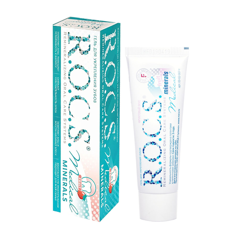 Реминерализирующий гель для зубов РОКС Медикал Минералс Фрут купить в СПб